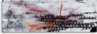 Paul Sinus Art 150x50cm Panoramabild abstrakt Leinwanddruck Kunstdruck Wandbild weiß grau schwarz rot Schrift
