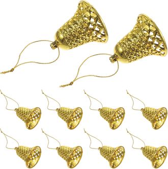 Luxshiny 12 Stück Festliche Kunststoffglocken Zum Aufhängen Kleine Glöckchen Vintage-Glocken Mit Jute-Hängeseil Für Winterpartys Und Als Dekoration Für Das Zuh