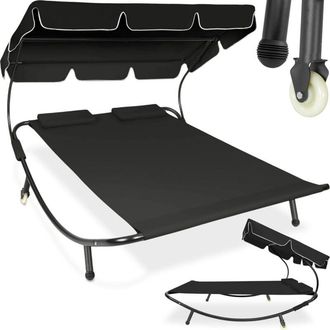 TecTake Tectake - Transat en acier pour 2 personnes Résistant et anti-UV