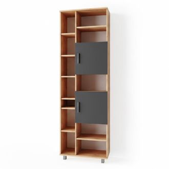 Vicco Badschrank Goldkraft Eiche Ilias 60x190x30 cm - W&auml;scheschrank, Praktische Ablage f&uuml;r Handt&uuml;cher, Pflegeprodukte & Accessoires