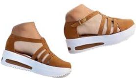 Generic Sandales orthop&eacute;diques &agrave; bout ferm&eacute; pour femme - Style d&eacute;contract&eacute; - Sandales compens&eacute;es vintage - Semelle souple - Antid&eacute;rapantes - Chaussures de spo