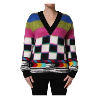 Dolce & Gabbana Femme, Pulls, Multicolore, Taille: 38 FR Pull V-neck