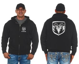JH Design Group Herren Dodge RAM Zip-Up Hoodie schwarz Sweatshirt, Black, Medium