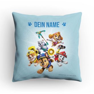 Picanova Paw Patrol Kissen personalisiert - weiches Namenskissen mit Namen f&uuml;r Kinderzimmer und Spielbereich - Premium Dekokissen Qualit&auml;t - Welpengruppe 30x30
