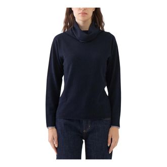 Le Tricot Perugia Marineblau Wolle Seide Kaschmir Radfahrer - - Knitwear - Damen - Blau - L