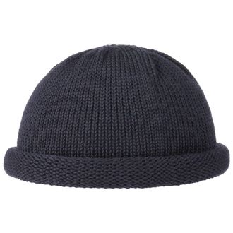 Lierys Rollrandm&uuml;tze Dockerm&uuml;tze aus Schurwolle Beanie Herbst Winter Made in Germany Damen Herren dunkelblau One Size