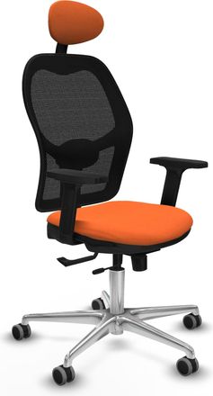 Piqueras y Crespo Gepolsterter Schreibtischstuhl mit 2D-Armen, h&ouml;henverstellbarer Lendenwirbelst&uuml;tze und festem Kopfteil, ausgestattet mit Syncro/Traslack und injiziert