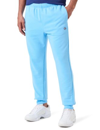 Champion Herren Legacy Icons Powerblend Terry C-Logo Rib Cuff Trainingshose, hellblau, L