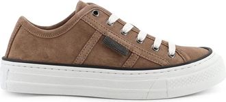 Brunello Cucinelli Femme, Chaussures, Brun, Taille: 39 EU Baskets en daim avec Monili