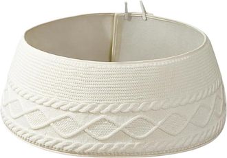 Generic Gestrickter Kragen - Prot&egrave;ge -pied de Sapin en Tricot | Cream White Alternative zu Bauernhof-Rock | Cache Support Base Arbre de No&euml;l | Bauernhof Socke