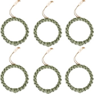 Matches 21 Dekohänger Ring aus Papierkordel Olivgrün 16,5 cm im 6er Set - Boho Weihnachtsdeko zum Aufhängen