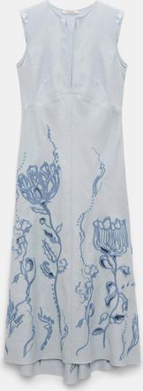 Dorothee Schumacher Armelloses Midi-Kleid aus besticktem Leinen