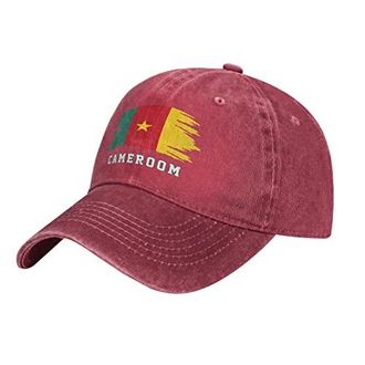 Generic Casquette Trucker Drapeau du Cameroun Vintage Pare-Soleil Casquette R&eacute;glable Anti-Soleil Cap pour Les Saisons Femmes Homme