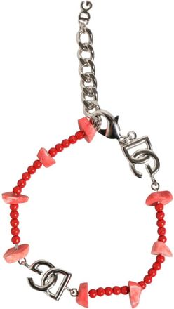 Dolce & Gabbana Homme, Accessoires, Gris, Taille: ONE Size Chain Beaded Bracelet