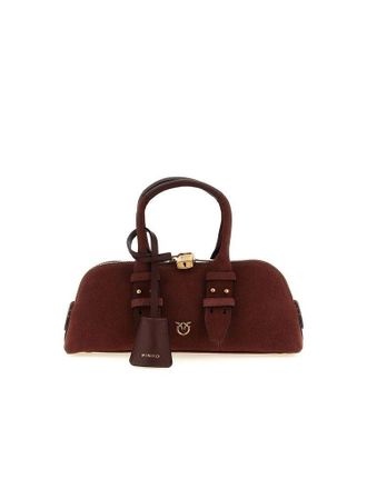 Pinko Womens Shoulder Bag Bordeaux Cow Leather - Shoulder-Bags