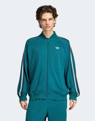 adidas Originals SST Adicolor Classics - Veste de surv&ecirc;tement en tulle - Vert fonc&eacute;