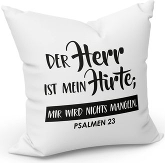 Fabulous Kissen Kissen mit Kissenbezug 40x40 cm Psalmen 23 Bibelverse Spirituell Religi&ouml;s Quote