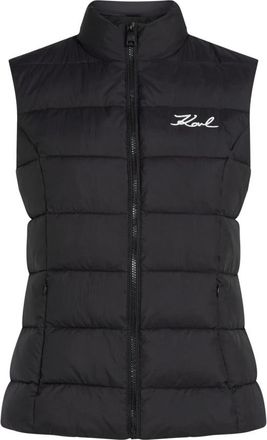 Karl Lagerfeld Femme, Vestes, Noir, Taille: 42 FR Signature Padded Gilet