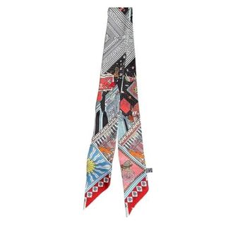 Generic Écharpe en soie imprimée exotique - Ruban de satin double face pour sacs, élastiques à cheveux, etc, Couleur 5, 90X5CM