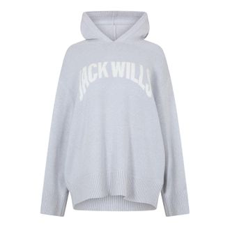 Jack Wills Kapuzenpullover f&uuml;r Damen, &Uuml;berschnittene Schulter, Lang&auml;rmlig (Grau meliert)