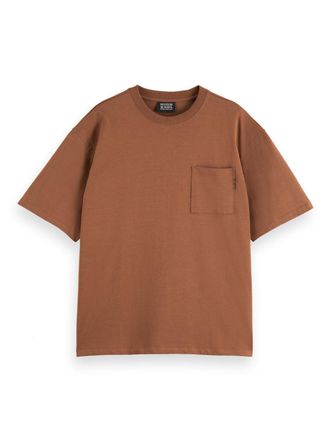 Scotch & Soda Herren 3 Crosses Pocket Loose-fit T-Shirt, Soft Silt, M EU