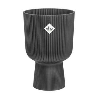 ELHO Vibes Fold Coupe 14 Pflanzentopf - Blumentopf f&uuml;r Innen - 100% recyceltes Plastik - &Oslash; 13.9 x H 21.0 cm - Schwarz/Anthrazit