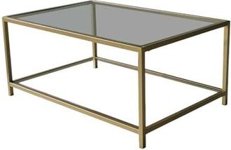 Dmora Diphda Couchtisch Gold 90x60x40 cm, EIN Fach
