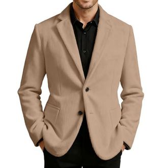 Generic Veste de costume en velours c&ocirc;tel&eacute; pour homme - Coupe ajust&eacute;e - &Eacute;l&eacute;gante veste de loisirs - Pour carnaval, f&ecirc;te, mariage - Vintage - Deux boutons, 008