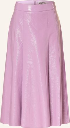Essentiel Faltenrock In Lederoptik lila