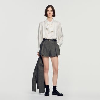 Sandro Wollshorts mit Hahnentrittmuster