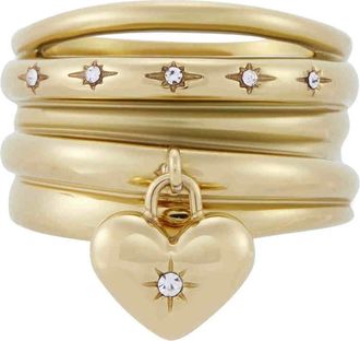 Fossil Sadie Damen Goldfarbener Edelstahlring, JF048347108