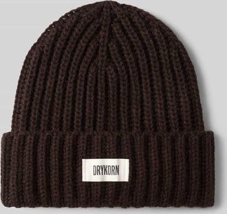 Drykorn M&uuml;tze aus Woll-Mix mit Alpaka-Anteil mit Label-Patch