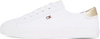 Tommy Hilfiger Baskets Vulcanis&eacute;es Femme Canvas Lace Up &Eacute;l&eacute;gantes, Blanc (White), 40