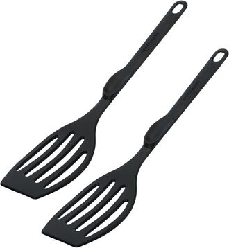 Westmark 2 Pfannenwender, hochhitzebeständig bis 270°C, Länge: 28,3 cm, Kunststoff, Flonal Plus, Schwarz, 203522E5