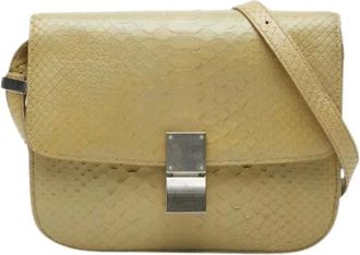 Celine Pre-owned Sac bandouli&egrave;re classique en python - Femme - Pre-owned - Beige - Taille: ONE Size