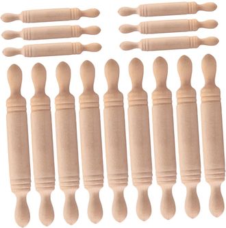 Angoily 30 St&uuml;ck Teiliges Mini Holz Nudelholz Kleine Teigrolle Robust und Langlebig Holzspielzeug f&uuml;r Kinderk&uuml;che Backzubeh&ouml;r Kreativit&auml;t und Feinmotorik