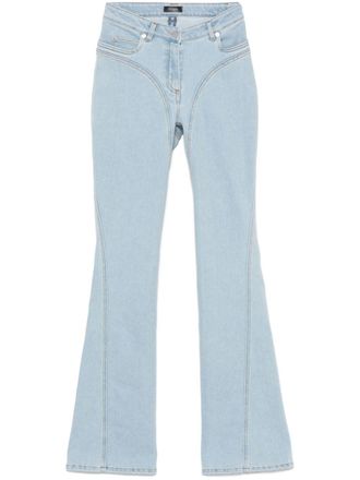 MUGLER jean &eacute;vas&eacute; - Bleu