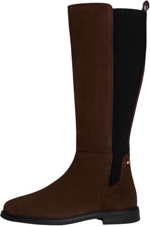 Tommy Hilfiger Damen Stiefel Flag Long aus Wildleder, Braun (Legacy Brown), 40