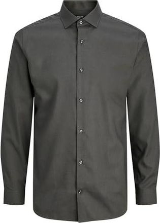 Jack & Jones Jprblaparker T-Shirt L/S Noos, Gris fonc&eacute; m&eacute;lang&eacute;, M