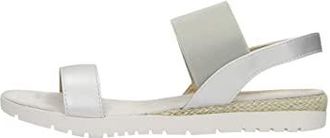 Fitters Footwear Grande Sandale Femme Jana, Chaussures Mode Grande Taille, Sandale Confortable avec Bande élastique (42 EU, Silver)