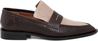 ATP Atelier mocassins Montazzoli à effet peau de lézard - Marron