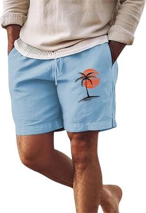 Generic Short de plage pour homme - Short de plage d&eacute;t&eacute; - S&eacute;chage rapide - Short de bain pour homme, bleu, 3XL