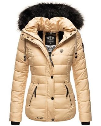 Navahoo Parka dhiver chaude pour femme - Manteau matelass&eacute; - Veste courte doubl&eacute;e B832, beige, XS