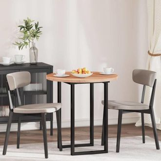 vidaXL Plateau de table Marron clair Ø 80 x 2.5 cm Chêne massif vidaXL