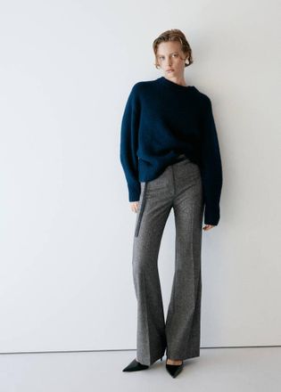 Mango Pantalon de costume laine jasp&eacute;e gris chin&eacute; moyen - Femme - 34 - MANGO