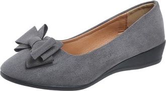 Generic Escarpins &agrave; talon compens&eacute; bas pour femme Ballerines avec noeud Chaussures de soir&eacute;e tendance antid&eacute;rapantes Ballerines d&eacute;t&eacute; &eacute;l&eacute;gantes Chaussures de m