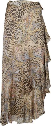 Etro Femme, Jupes, Multicolore, Taille: 38 FR Jupe Maxi Portefeuille avec Volant &agrave; lOurlet