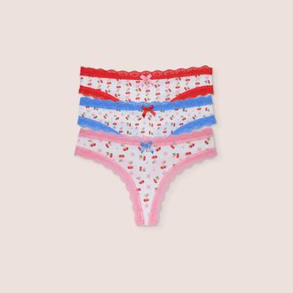 Lounge Imprimé Cerise String (Pack de 3) - Multi - XXL