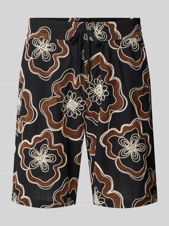 Antony Morato Straight Fit Shorts mit floralem Allover-Stitching