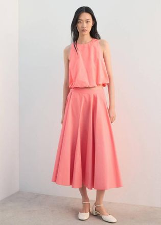 Mango Baumwollbluse mit ausgestellter Form korallrot - Damen - XS - MANGO